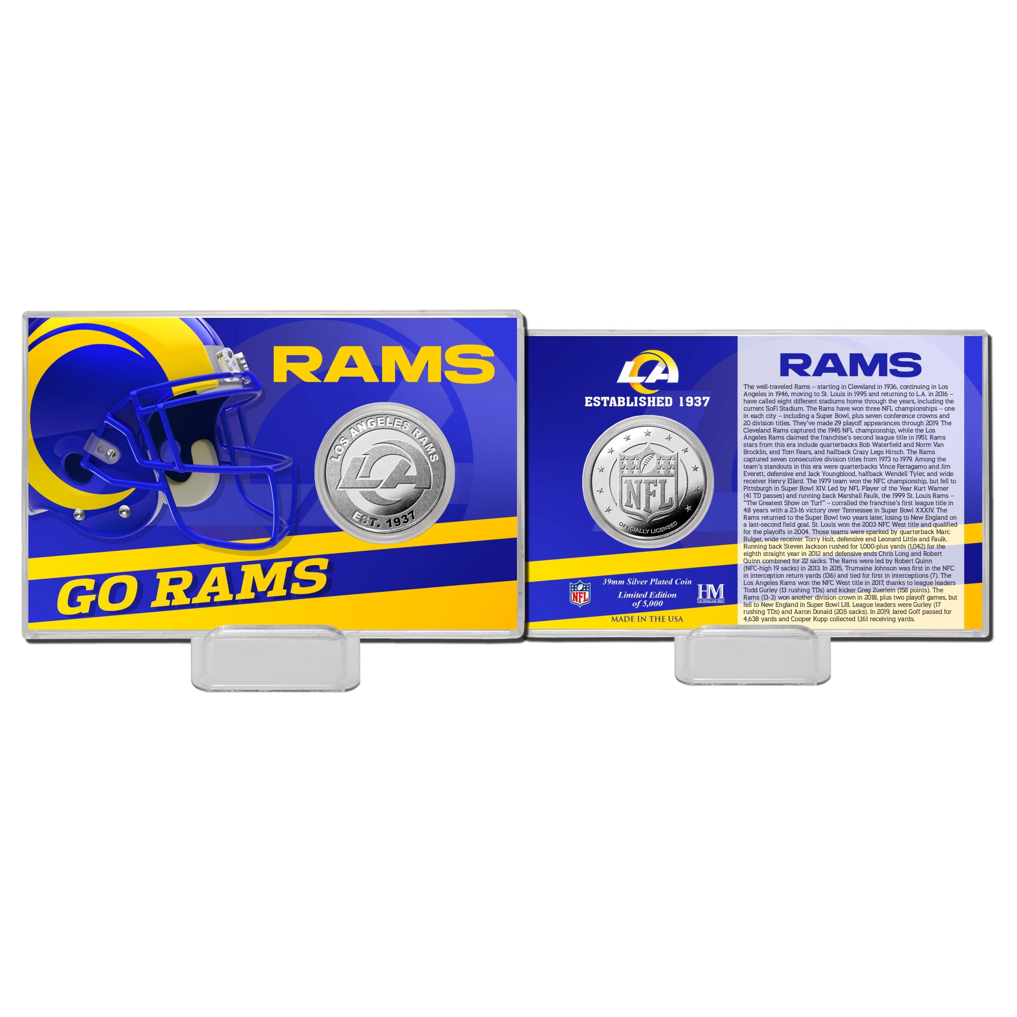 NFL Team History Silver Coin Card - Los Angeles Rams | Schilder & Coins ...