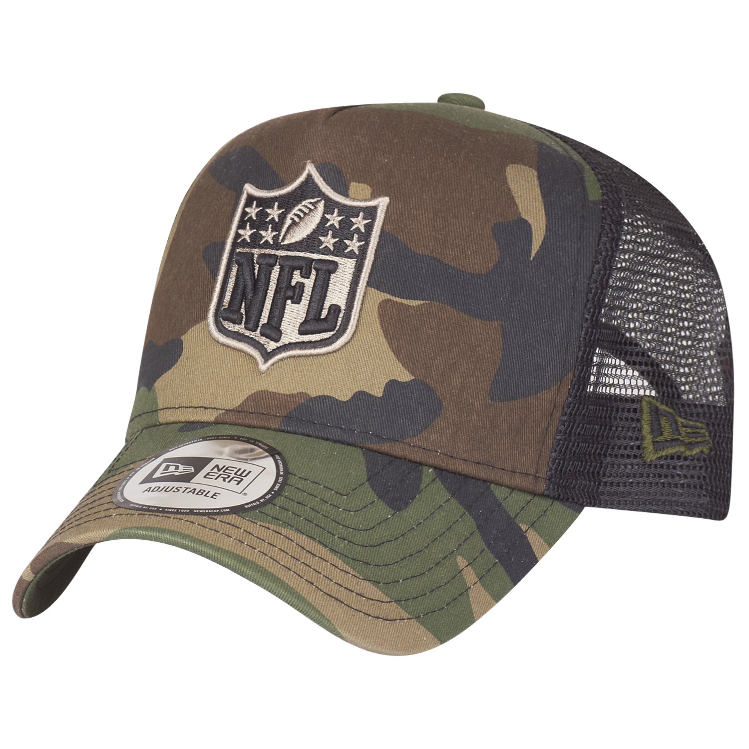 New Era Adjustable Trucker Cap - NFL Shield wood camo | Trucker | Caps ...