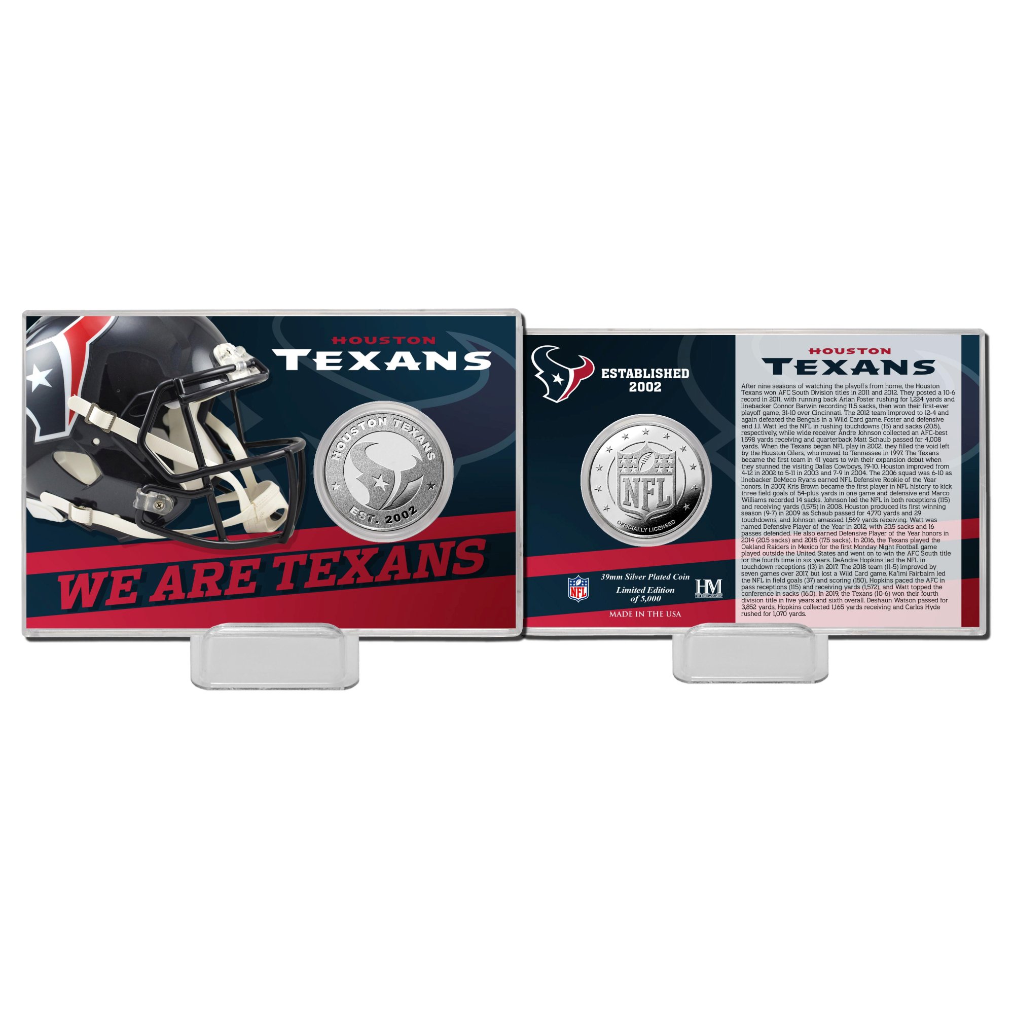 NFL Team History Silver Coin Card - Houston Texans | Schilder & Coins ...