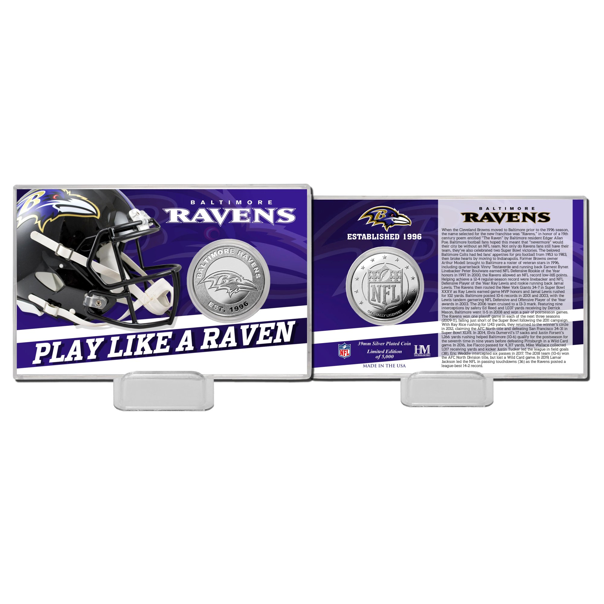 NFL Team History Silver Coin Card - Baltimore Ravens | Schilder & Coins ...