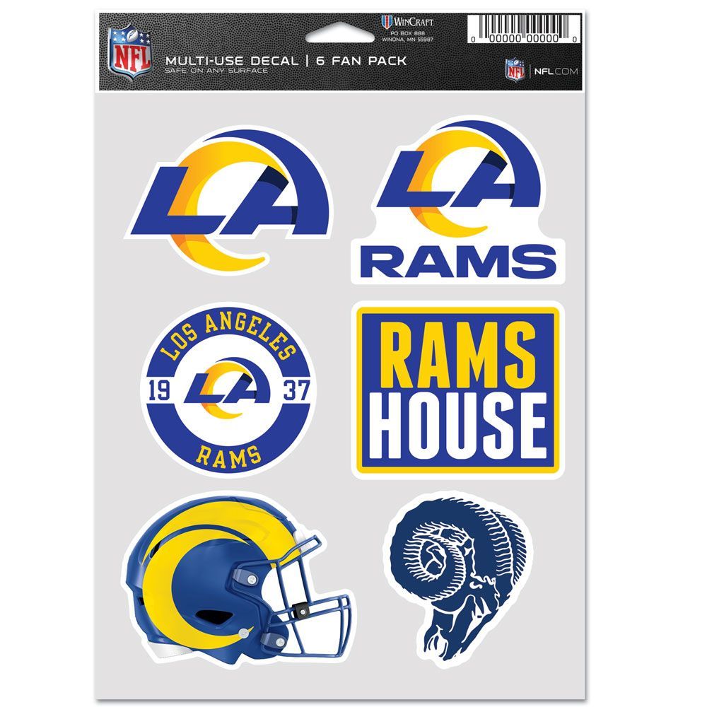 NFL Decal Sticker Multi Use 6 Set 19x14cm Los Angeles Rams | Stickers ...