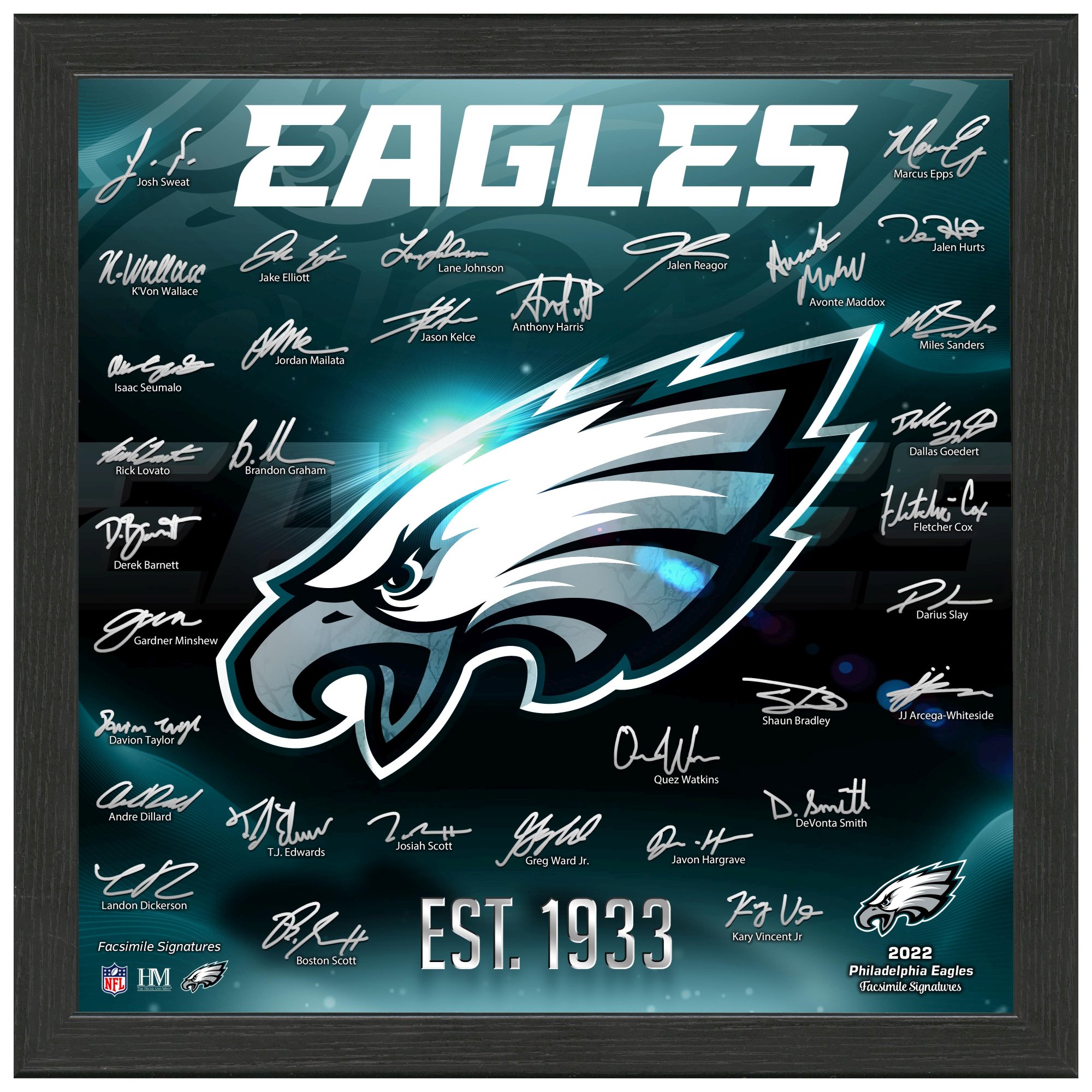 Philadelphia Eagles NFL Signature Logo Photo Frame 33x33cm | Signs ...