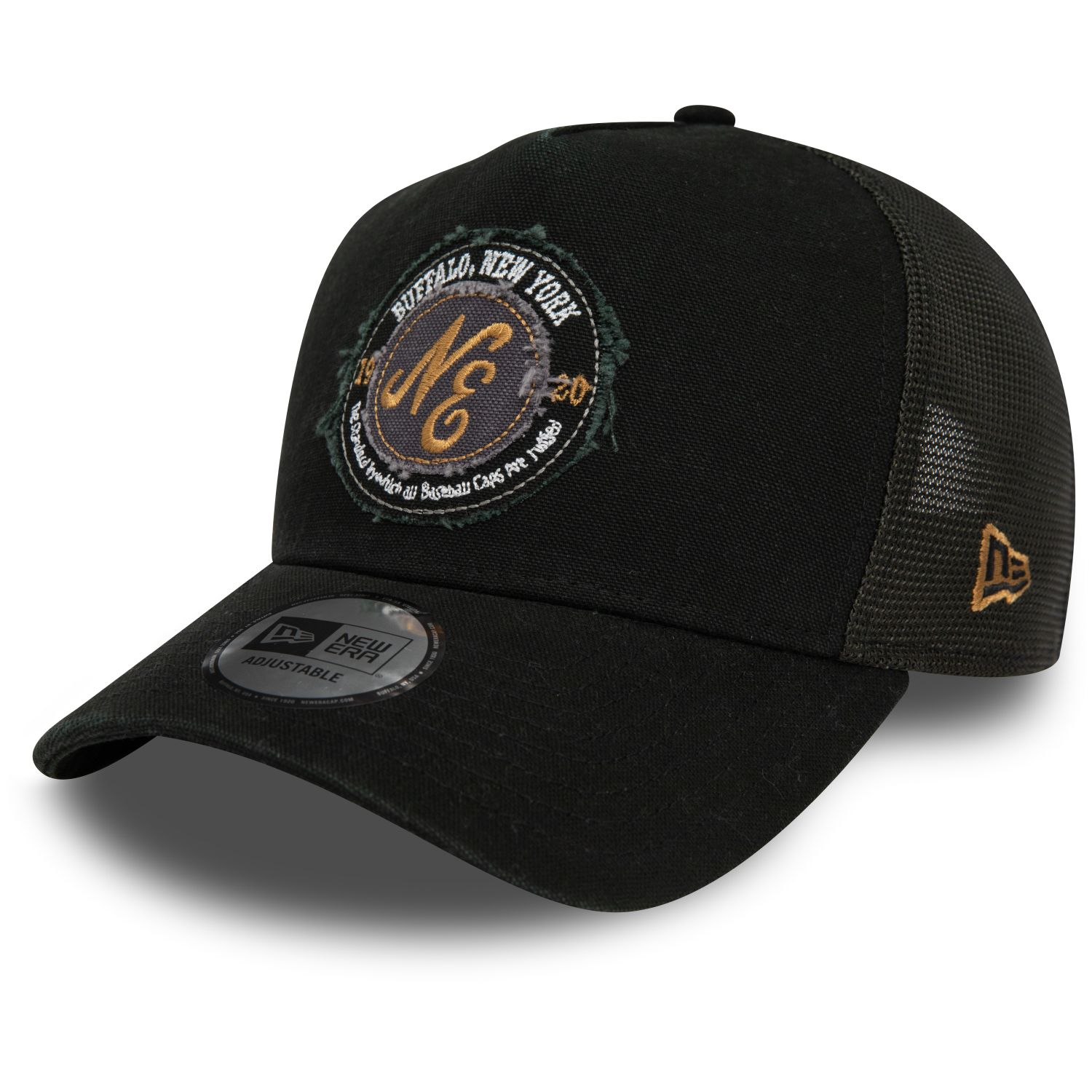 New Era Adjustable A-Frame Trucker Cap WASHED schwarz | Trucker | Caps ...